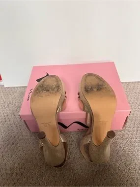 Nina | Shoes | Nina Metallic Gold Slingback Heels | Poshmark
